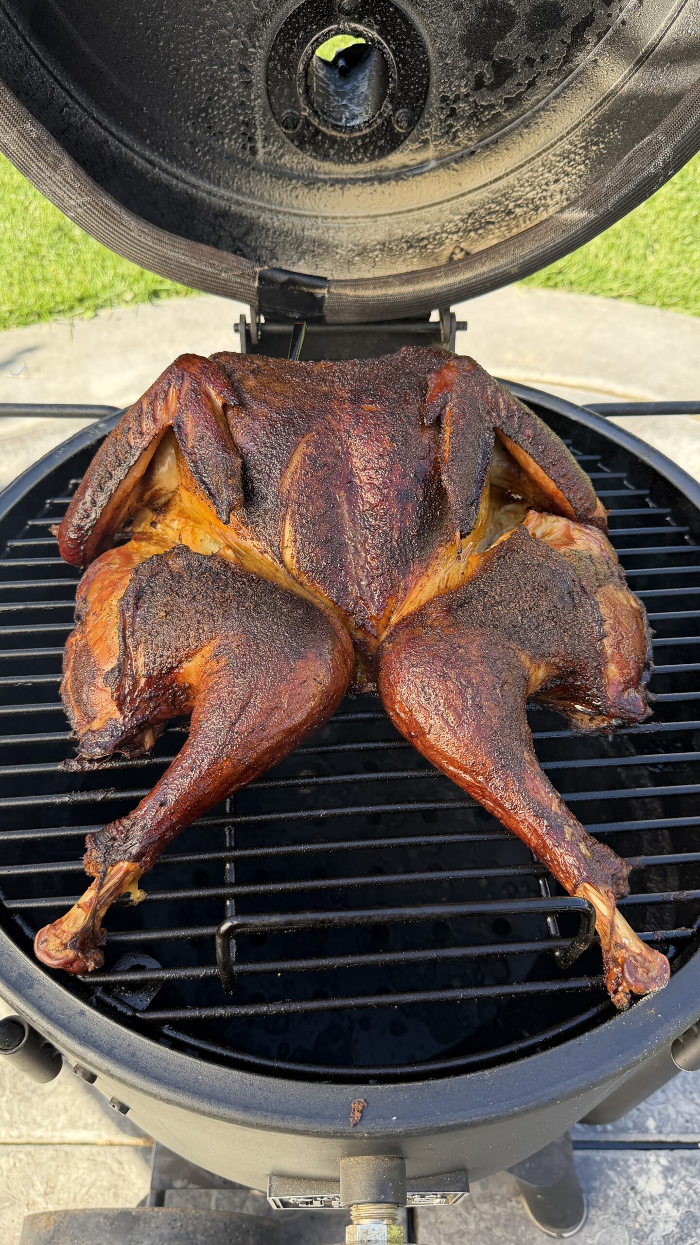 Spatchcock Cajun Herb Butter Smoked Turkey - Cooking With Fire